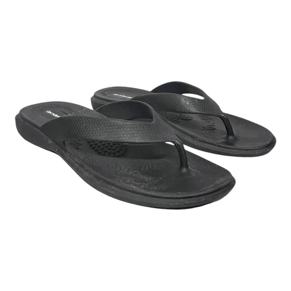 Okabashi | Shoes | Okabashi Flip Flops Unisex M Black Rubber Thong ...